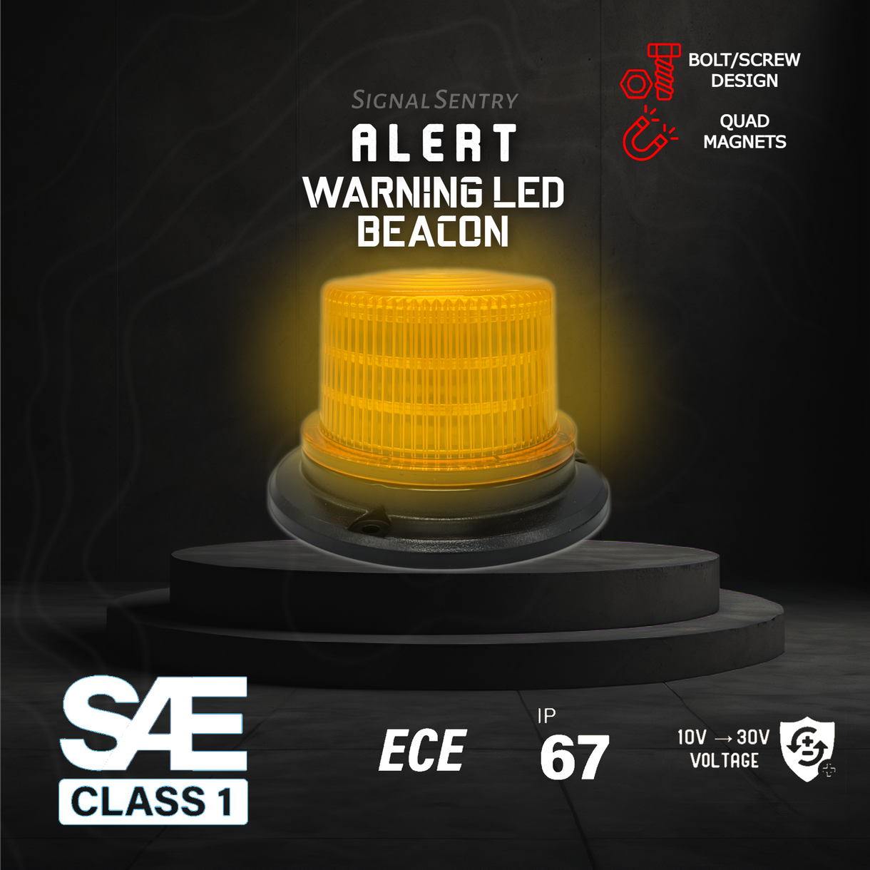 LED Warning Strobe Rotating Beacons: ADR & SAE Class 1 Certifications ...